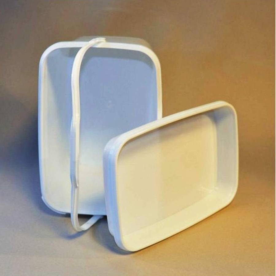 FOOD STORAGE BUCKET 4KG SQUARE For all types of food, ICE CREAM storage ...